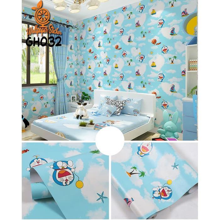 Jual Wallpaper Dinding Stiker Motif Doraemon Awan Uk 45cm X 10 Meter ...