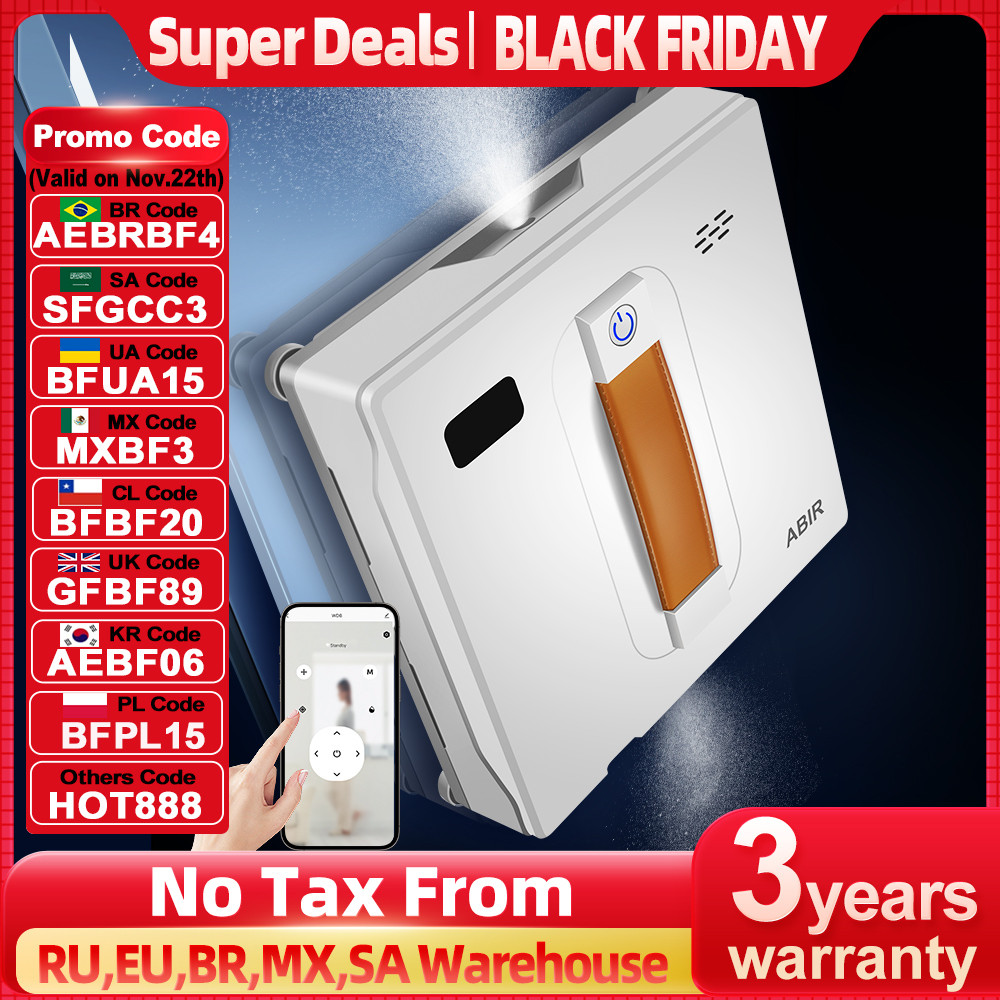 Jual ABIR WD8 Robot Window Vacuum Cleaner,Dual Water Spray,Laser Sensor ...