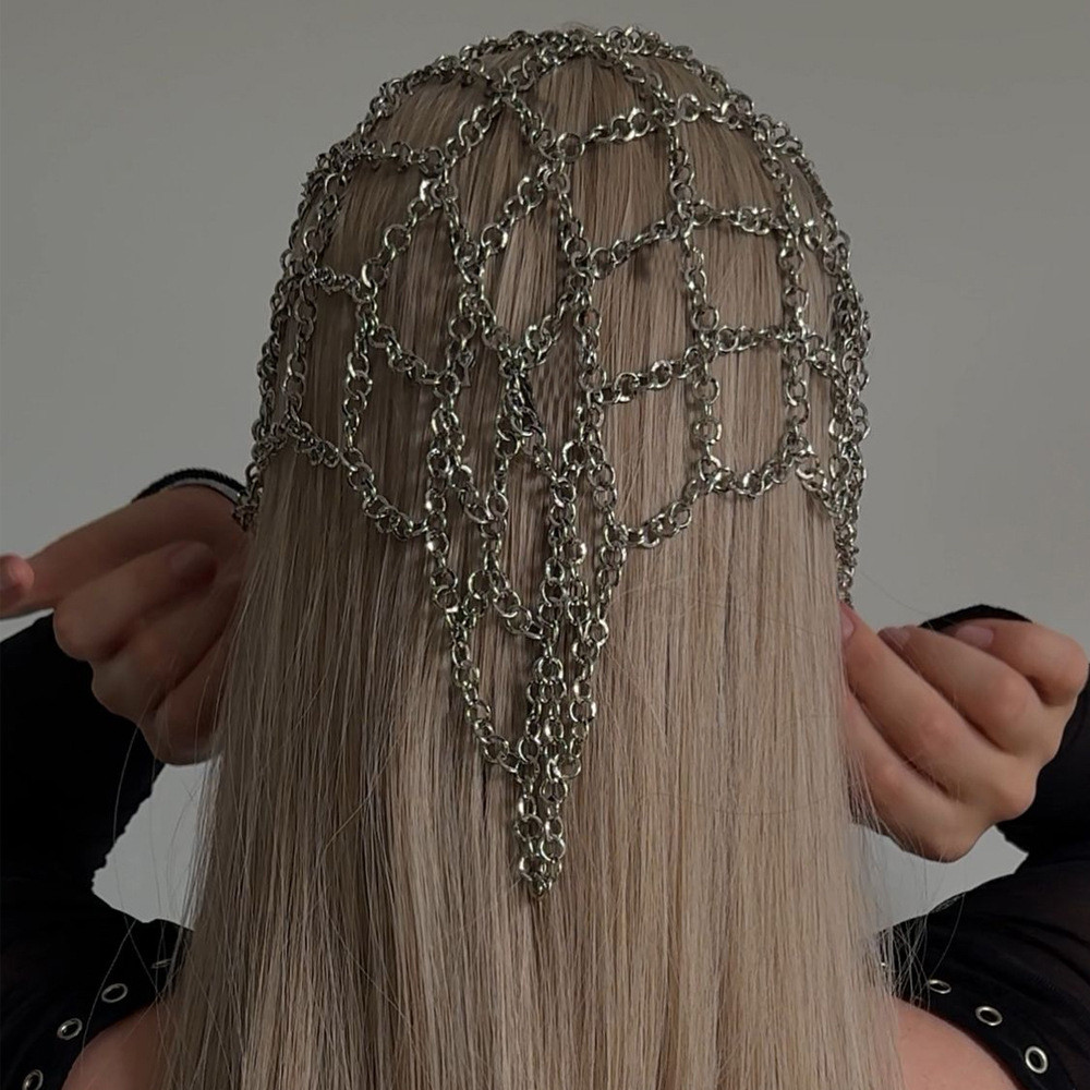 Jual Nightclub Hollow Metal Mesh Hat Headpiece Women Head Decoration ...