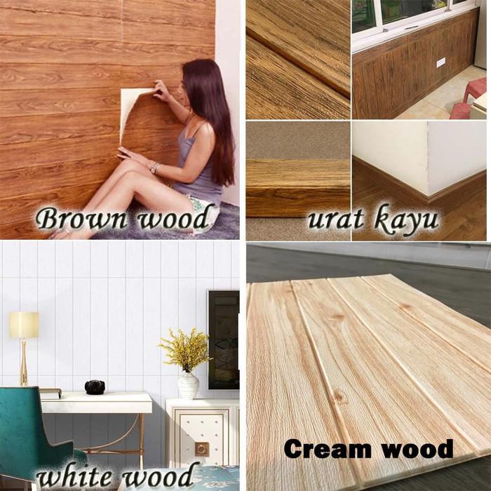 Jual Foam 3D KAYU LIST WOOD Panel SPONS Wallpaper sticker dinding ...