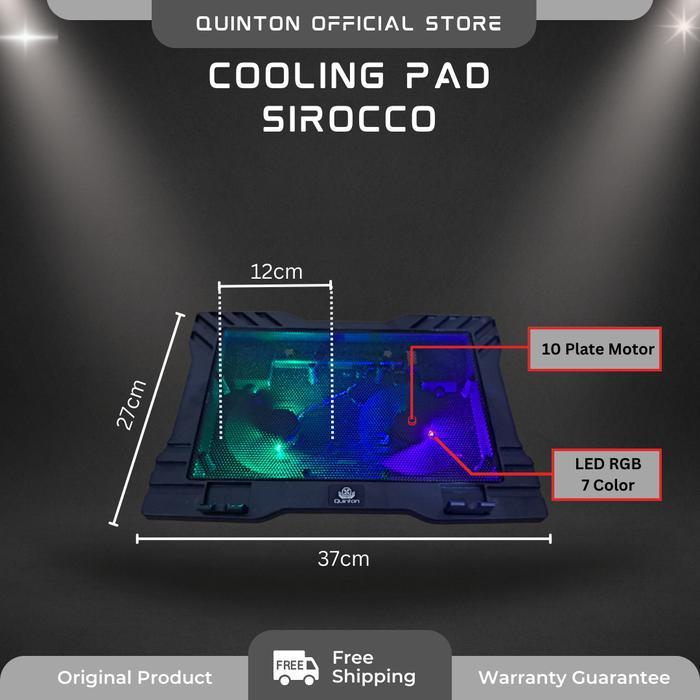 Jual KIPAS LAPTOP COOLING PAD QUINTON SIROCCO COOLING PAD 15,6INCH 2 ...