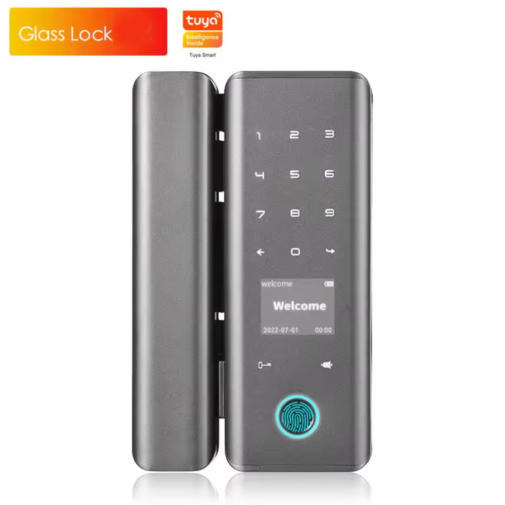 Jual Smart Glass Door Lock Fingerprint Smart Lock Password Door Access ...