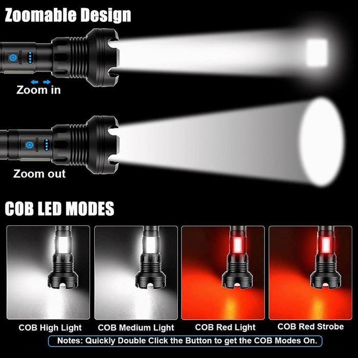 Jual Senter Led Super Terang 90000 Lumens Zoom Tactical Flashlight ...