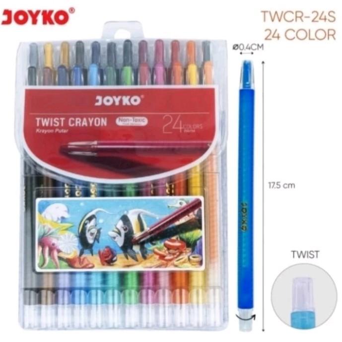 Jual Crayon Putar Joyko TWCR 24 warna panjang " Krayon | Shopee Indonesia
