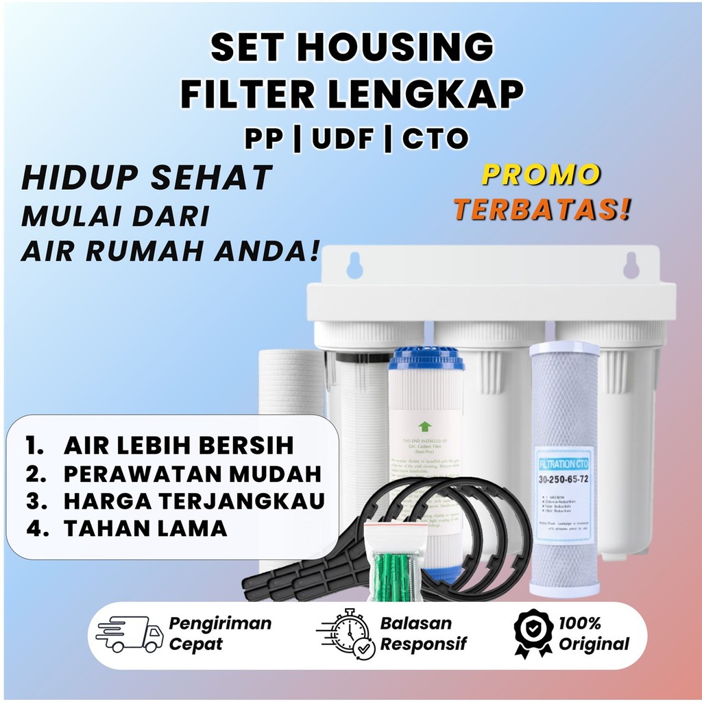 Jual PAKET FILTER AIR SUMUR/PDAM 3 TAHAP PENYARINGAN / HOUSING FILTER ...