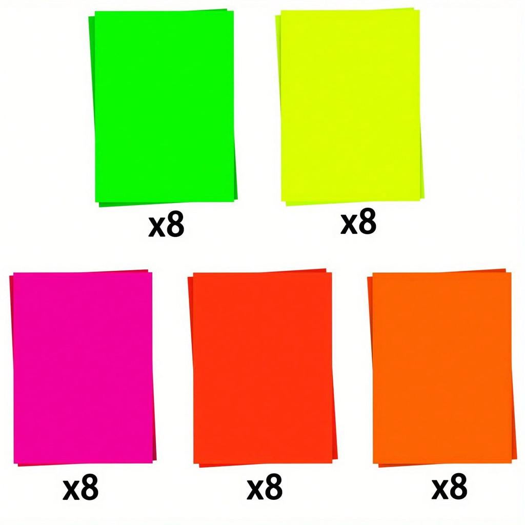 Jual 40 Sheets Neon Papers Glow Party Decorations Cardstock DIY UV ...