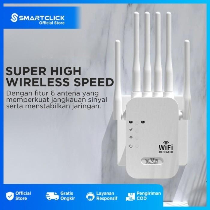 Jual Wi Fi Extender Wireless Repeater Range 6 Antena 300 Mbps LAN Port ...