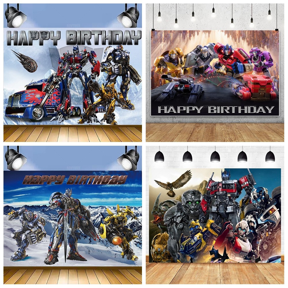 Jual Transformers Bumblebee Optimus Prime Party Backdrop Birthday ...