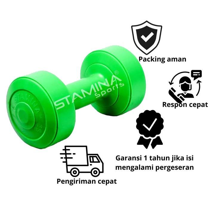 Jual Barbel Dumbbell Plastic Stamina 2 kg - Hijau | Shopee Indonesia