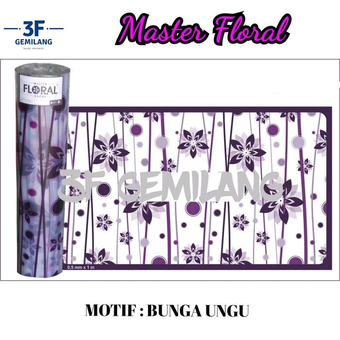 Jual MASTER FLORAL Fiber Plastik Penutup Pagar Rumah Motif BUNGA UNGU ...