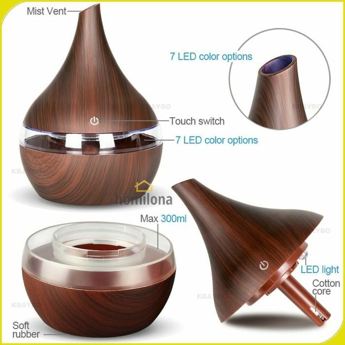 Jual HUMIDIFIER DIFFUSER AROMATERAPI LED 7 COLOR KOLEKSI MOTIF KAYU ...