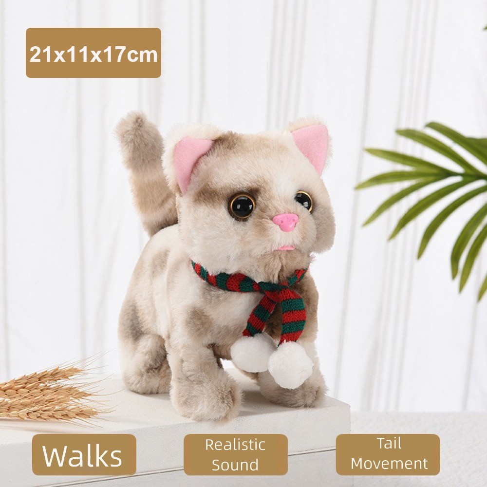 Jual New My Realistic Robot Cat Walking Tail Wagging Simulated Robot ...