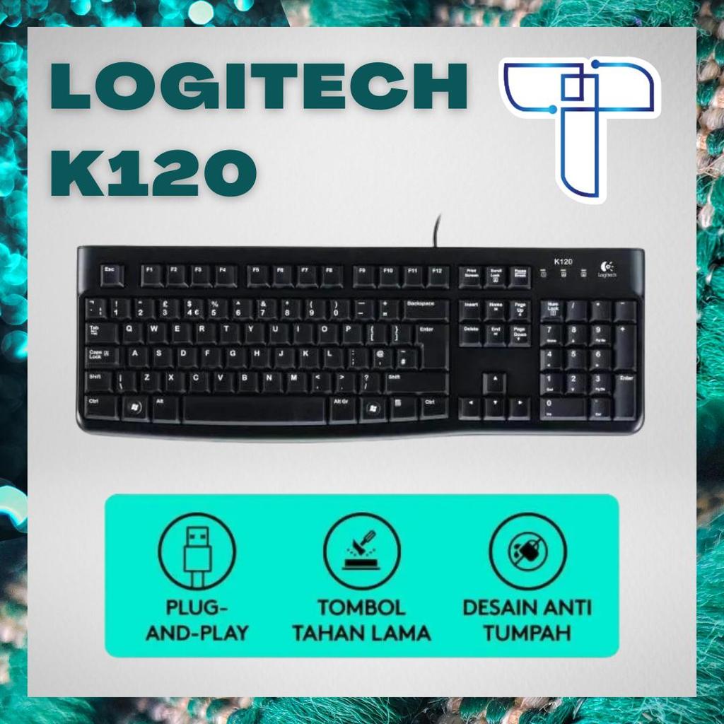 Jual keyboard logitech k120 Classic wired USB original Full Size ...