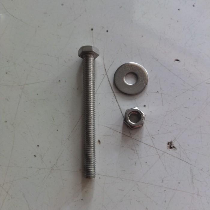 Jual baut+ mur nilon+ 2 ring plat lebar Stainless304,m8x90 | Shopee ...