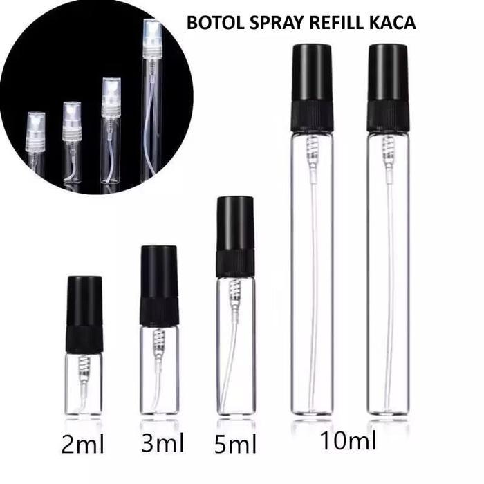 Jual Botol Spray Vial kaca mini 5ml 10ml botol refill parfum bening ...
