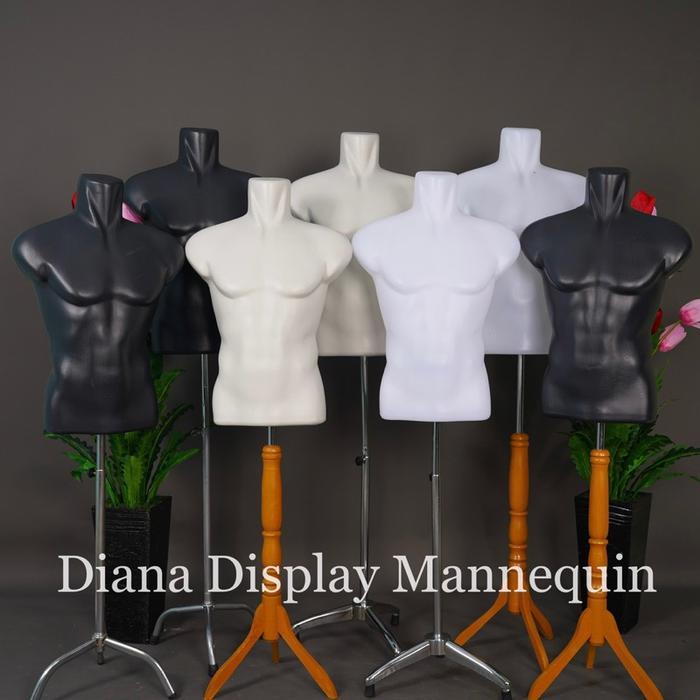 Jual Manekin Badan Otot Pria Dewasa Plastik Bening Butek Atau Hitam Set ...