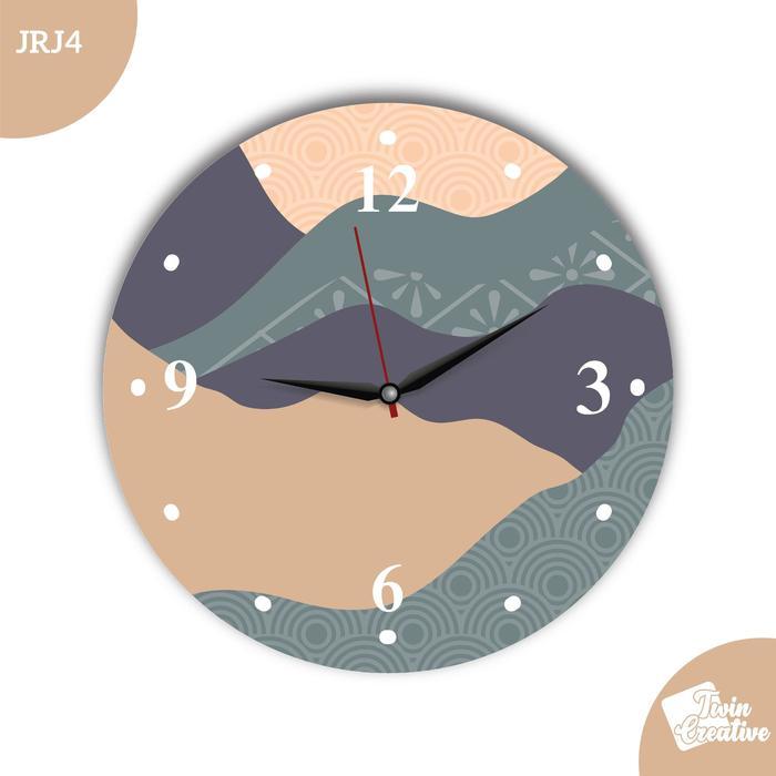 Jual JAM DINDING RUMAH MINIMALIS MODERN KAYU MDF RHYTHM JAPANESE ...