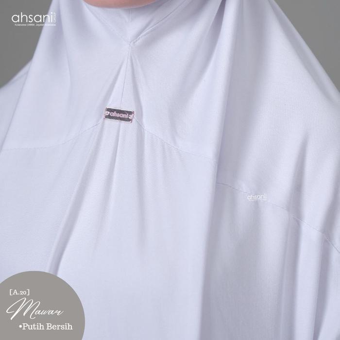 Jual Mukena Terusan Ahsani Mawar A20 Putih Bersih Katun Twill Jumbo ...