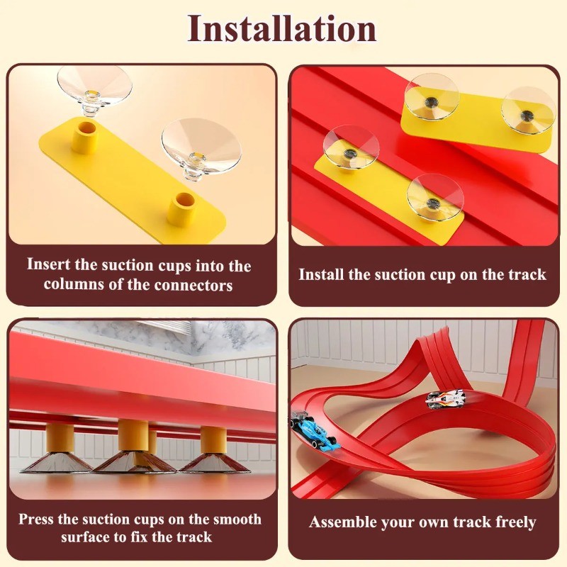 Jual Flexible Double-track Race Children Toys DIY Track Racing Car Ramp ...