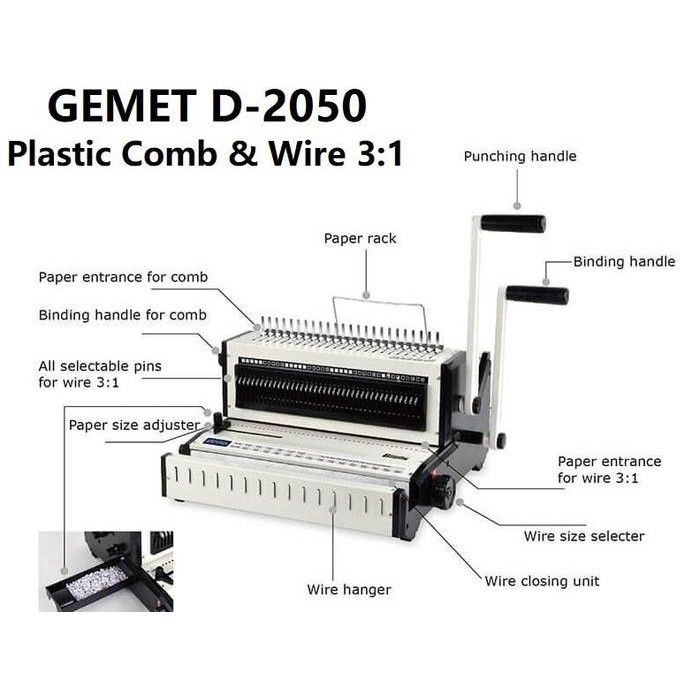 Jual MESIN JILID SPIRAL PLASTIK & KAWAT 3:1, F4, GEMET D-2050 | Shopee ...