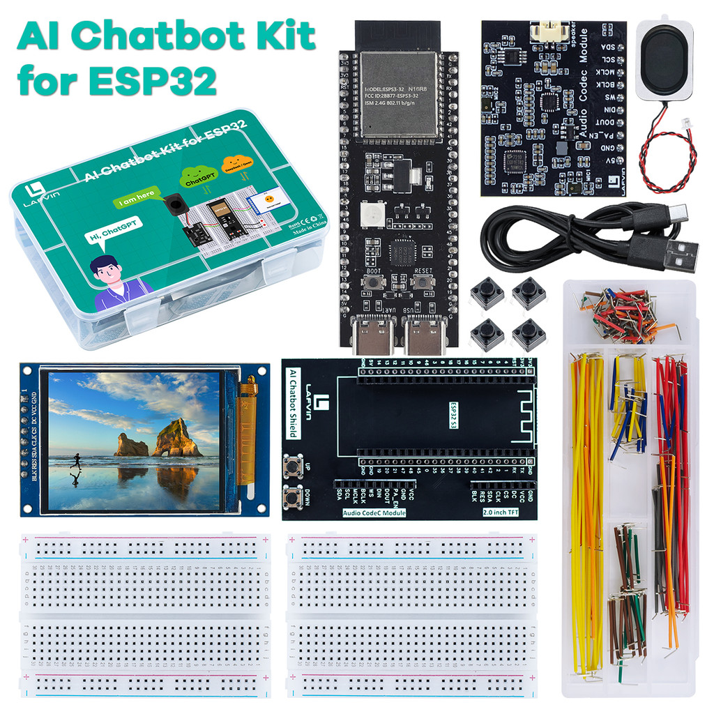 Jual LAFVIN AI Chatbot Kit for ESP32 S3 Control Board Xiao Zhi AI Chatbot DIY Emotional ...
