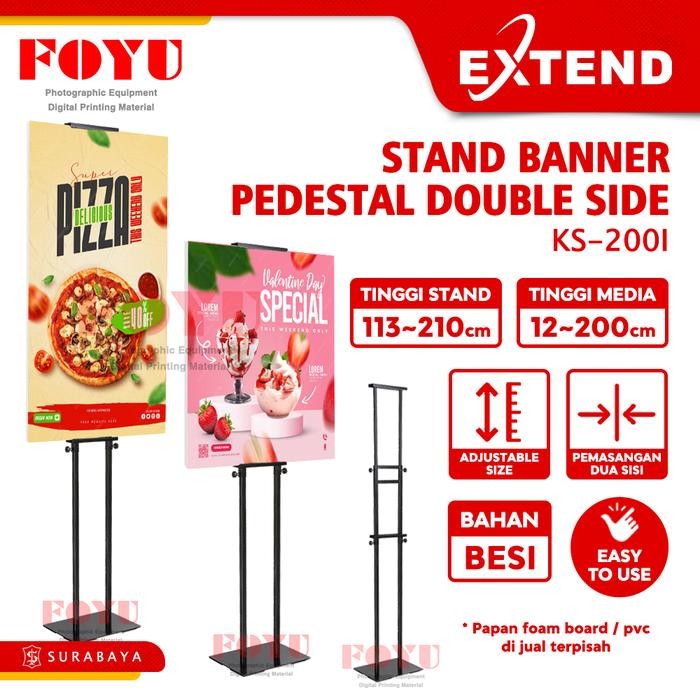 Jual Extend Stand Display Banner Poster Menu Cafe Pedestal Double Side ...