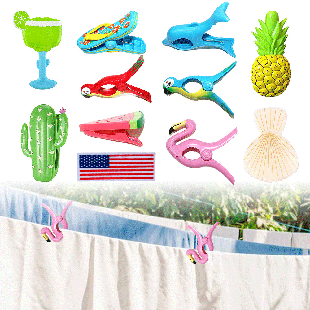 Jual BARU Animal Decorative Clothes Pegs Pins Beach Towel Clamp Drying ...