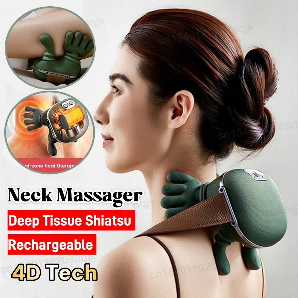 Jual Neck Shoulder Massager Deep Tissue Shiatsu Back Cervical Massage ...