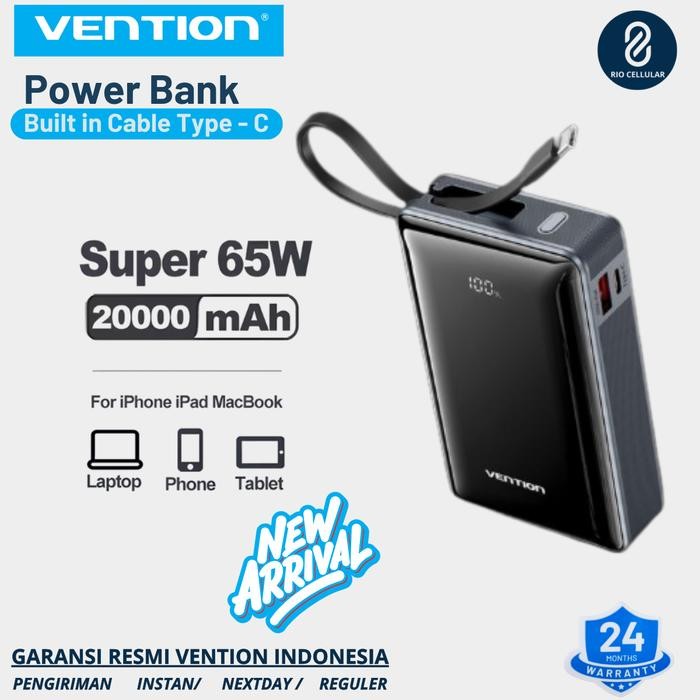 Jual Vention Powerbank Dash Series 20000mAh 65W Laptop Macbook QC PD ...