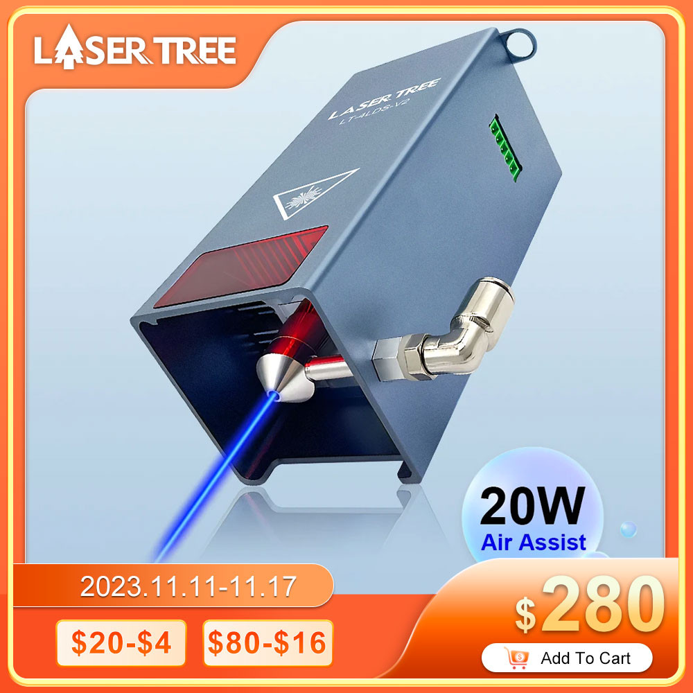 Jual LASER TREE 10W 20W 30W Optical Power Laser Module with Air Assist ...