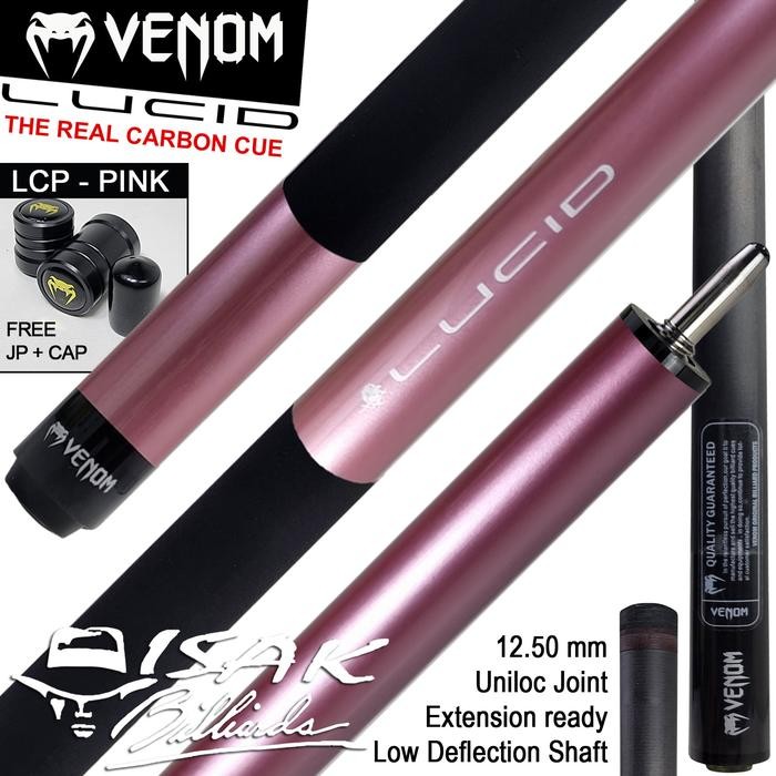 Jual Venom Lucid Carbon LCP Pink Cue Uniloc Low Deflection Stick ...