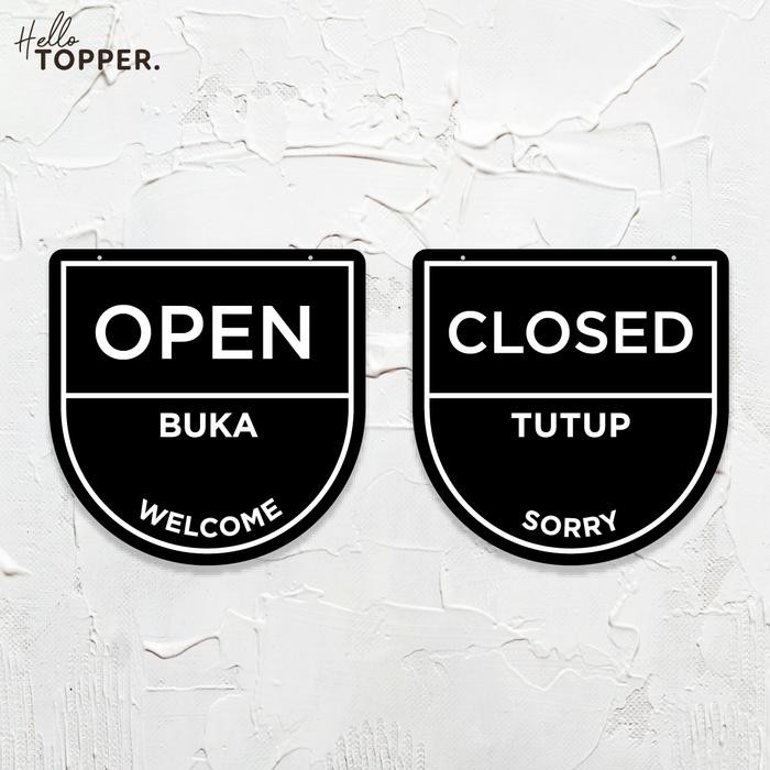 Jual TERMURAH Sign Open Close Akrilik UV Print Buka Tutup Signage ...
