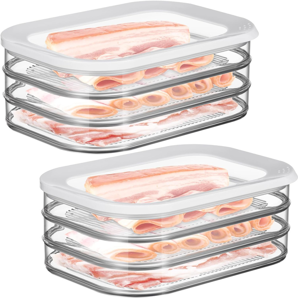 Jual Deli Meat Container for Fridge Bacon Container for Refrigerator ...