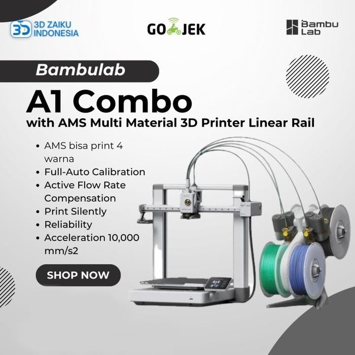 Jual EJ Bambu Lab A1 Combo with AMS Multi Material 3D Printer Linear ...