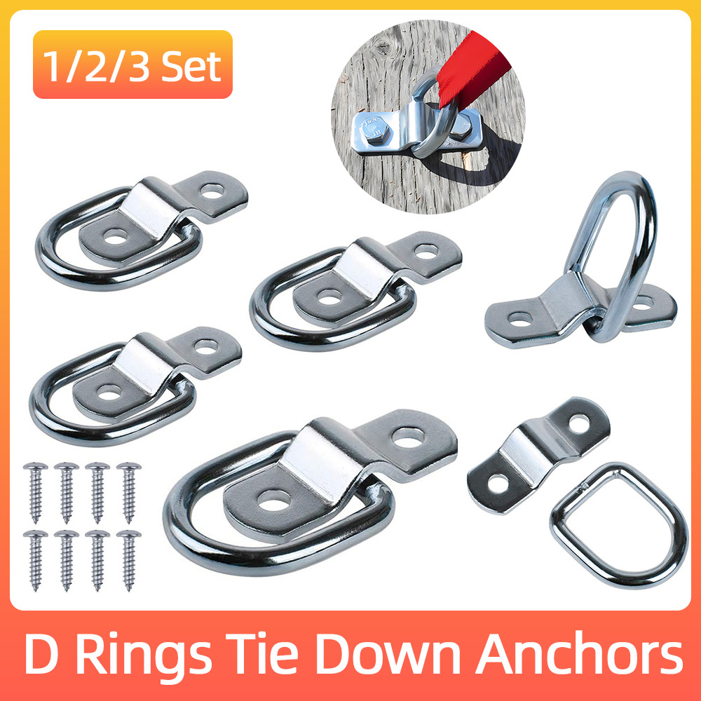 Jual 3/8 Steel D-Ring Tie Down Anchor Heavy Duty D Rings Tie Down ...