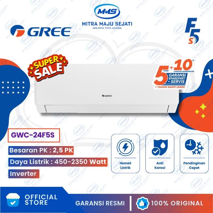 Jual AC GREE 2,5 PK F5S Inverter GWC-24F5S (AC Split Hemat Listrik ...