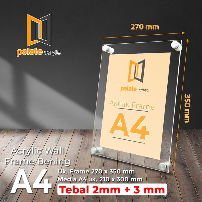 Jual AKRILIK FRAME A4 / ACRYLIC FRAME A4 2MM+3MM LANDSCAPE / PORTRAIT ...