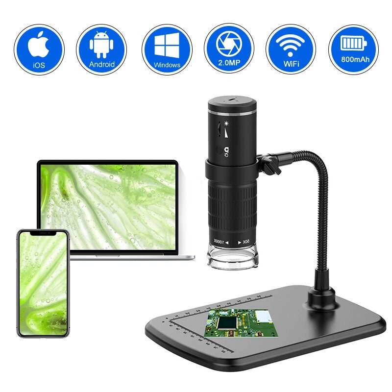 Jual Wireless Digital Microscope 50X-1000X Magnification Portable ...