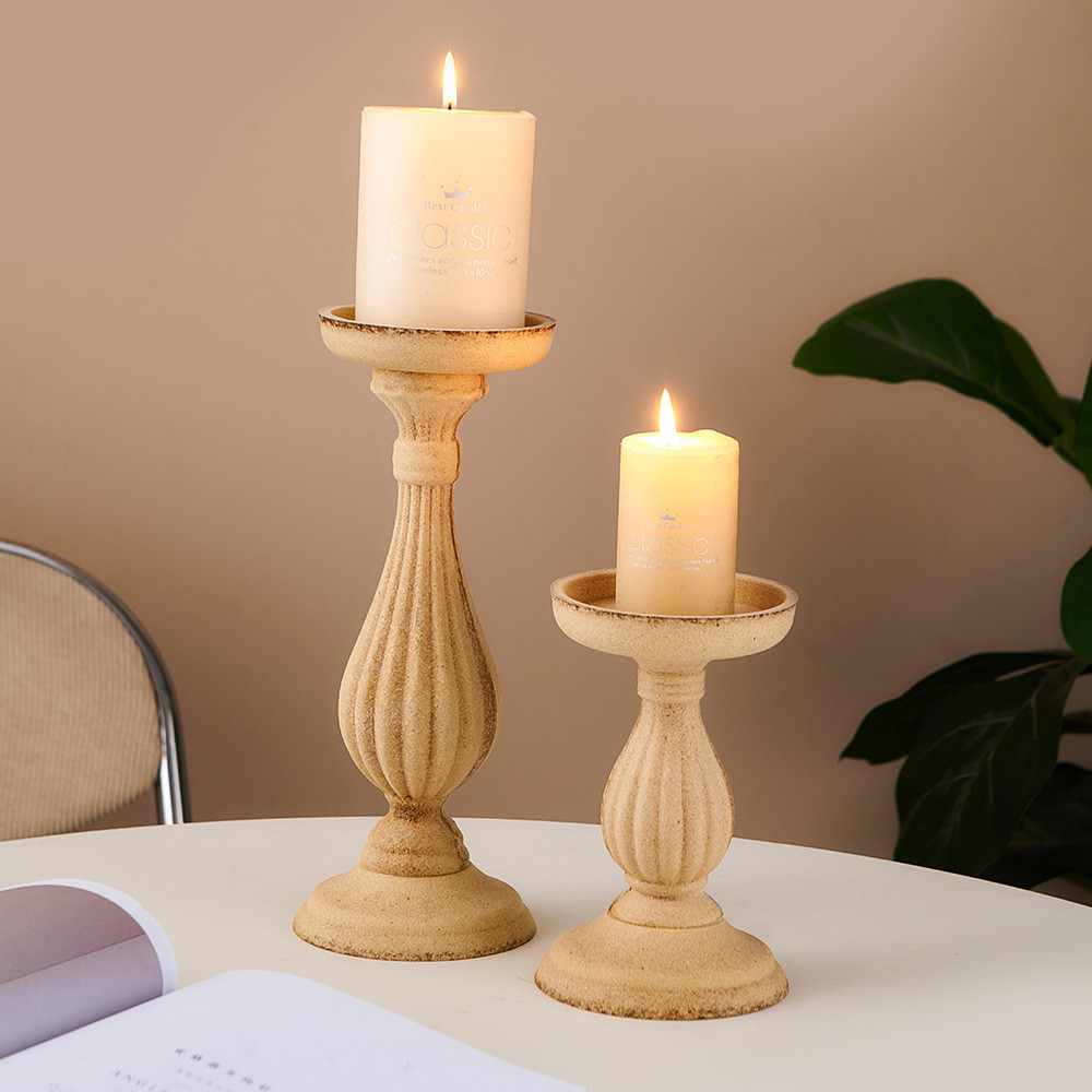 Jual Wooden Crafts Retro Home Decoration Roman Column Candle Holder ...