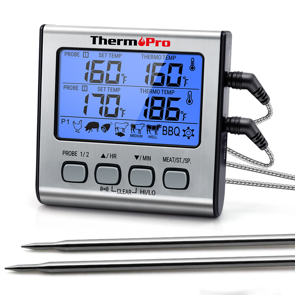 Jual ThermoPro TP17 Digital Backlight Large LCD Display Dual Probe BBQ ...