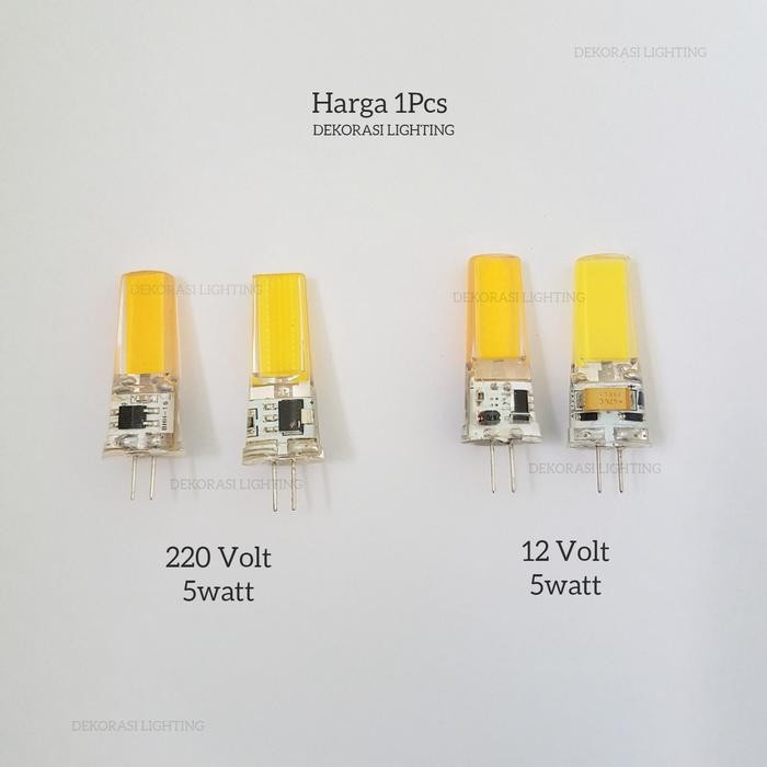 Jual Lampu Halogen Kacang led G4 /mr16 COB 5w 12V / 220V jumbo kaki ...