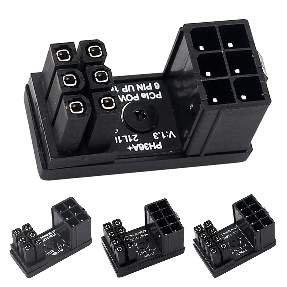 Jual Baru 180 Degree ATX 6-pin 8-pin graphics card power adapter U-type ...