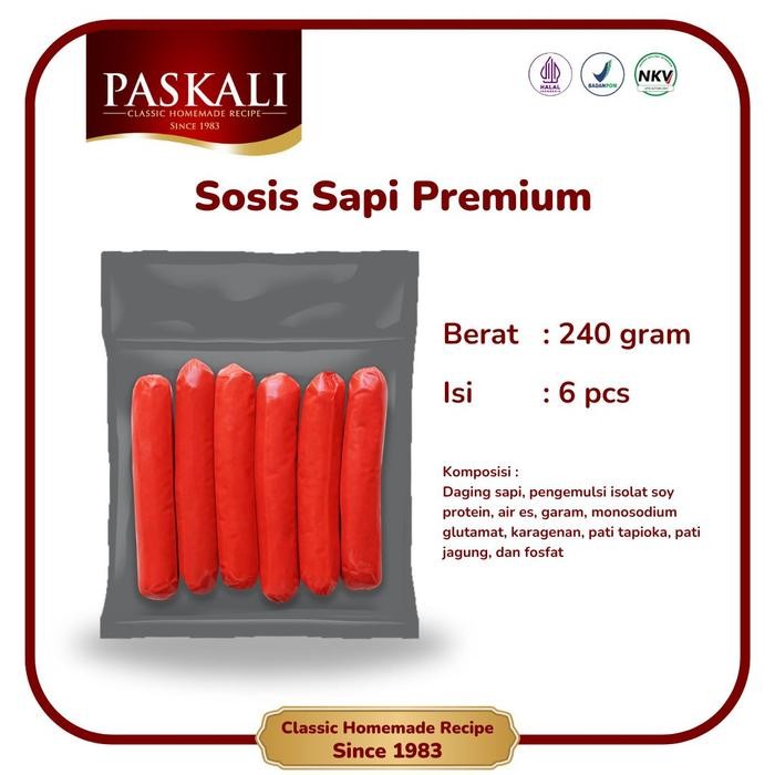 Jual Pilihan- Sosis Sapi Premium Paskali 240 Gram Isi 6 Pcs | Shopee ...