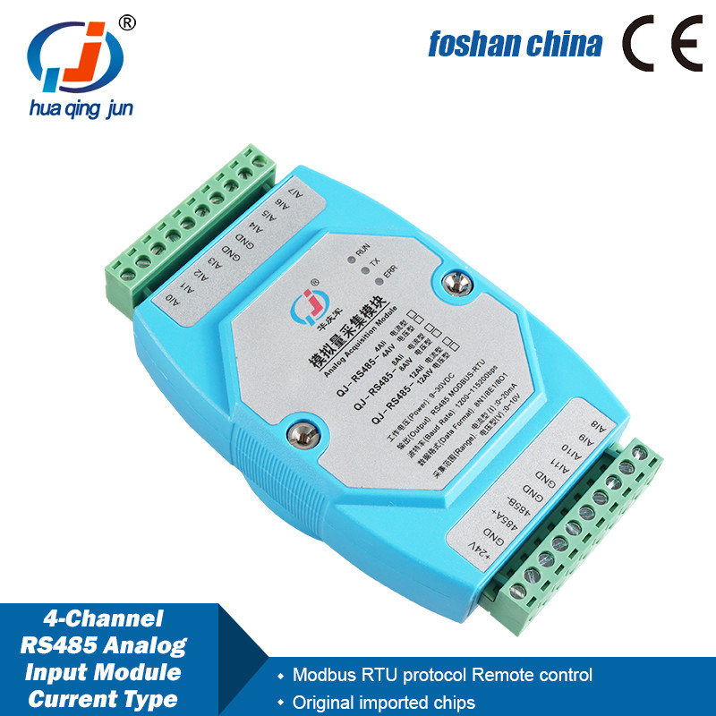 Jual BARU Huaqingjun 8-Channel RS485 Analog Inputs Module 0-20mA 4-20mA Modbus RTU Protocol AI ...
