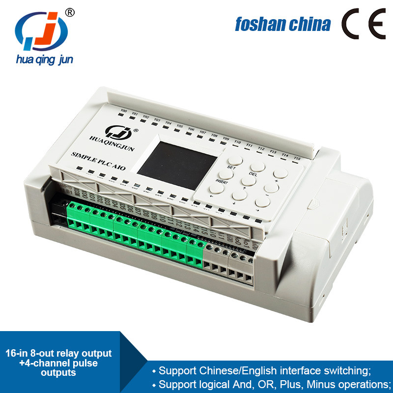 Jual NEW Huaqingjun 16DI 8DO Relay Output PLC 4-Channel Pulse Outputs ...