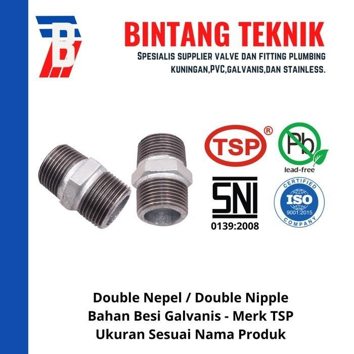 Jual Double Nepel 1 1/4" inch Besi Galvanis TSP | Shopee Indonesia