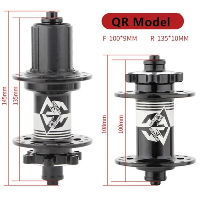 Jual RT Sepasang Hub Freehub Depan Belakang Hitam 32H QR 7 Bearing ...