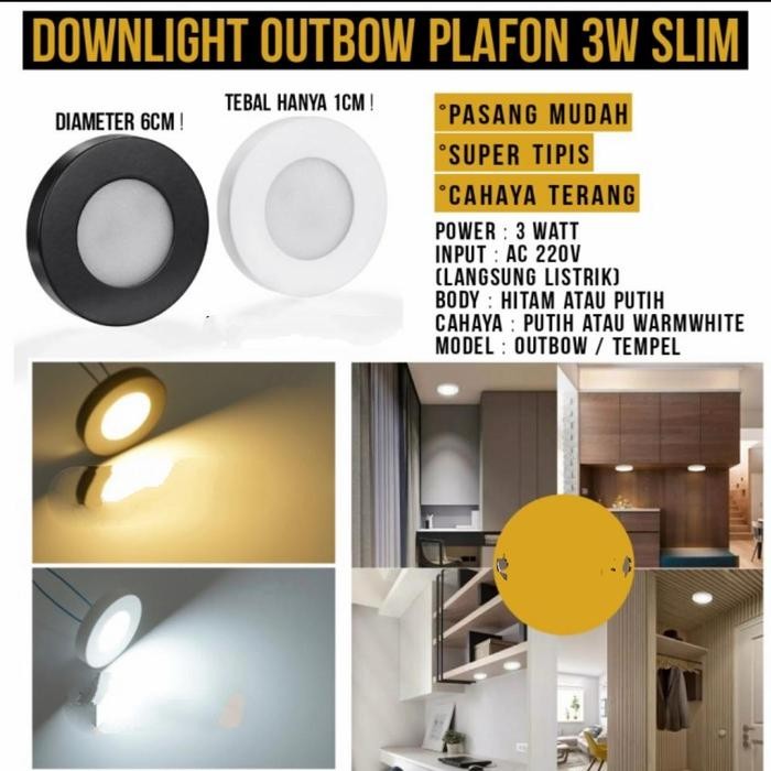 Jual New Lampu Downlight Outbow 3 Watt 3W / Lampu Led Lemari Kitchen ...