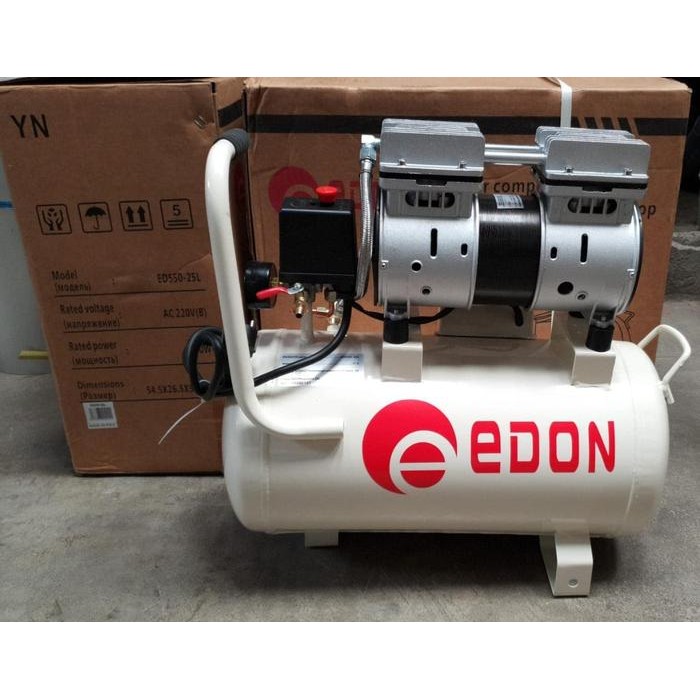 Jual EDON Kompresor Oiles 0.75HP 25L Silent Oiless Compressor Oilless ...