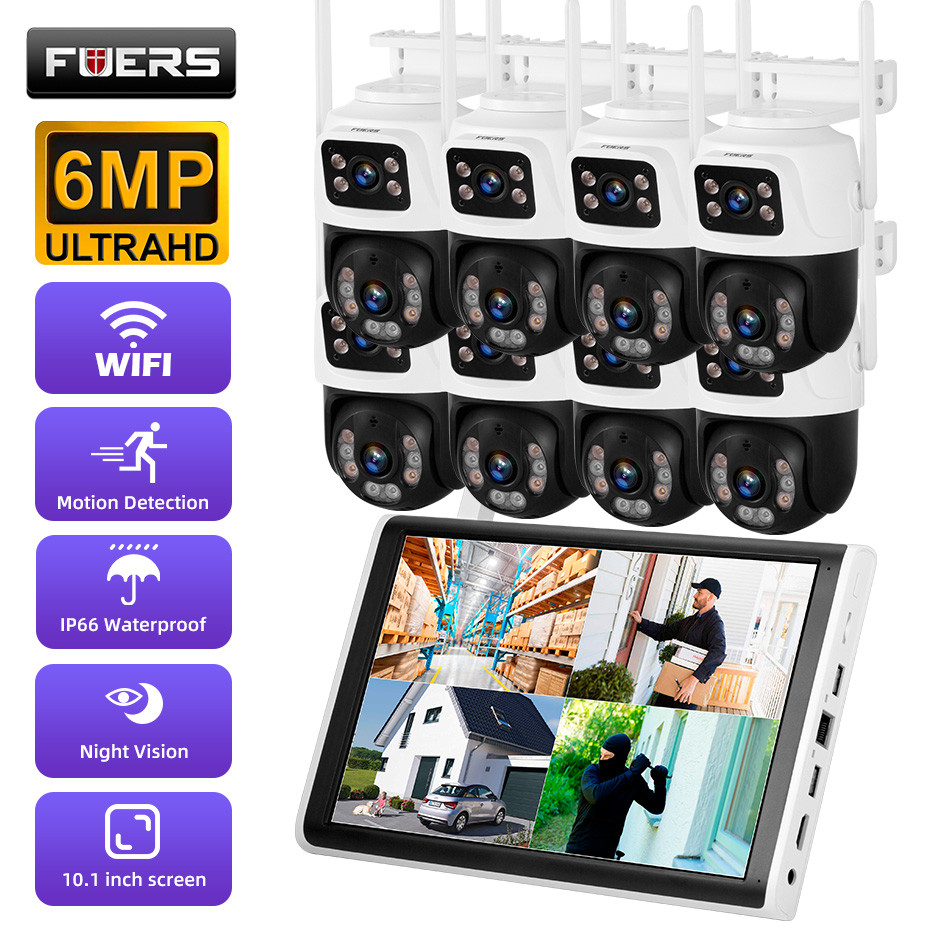 Jual BEST SELLER Fuers H.265 10.1 inch LCD Screen 8CH Wireless NVR ...